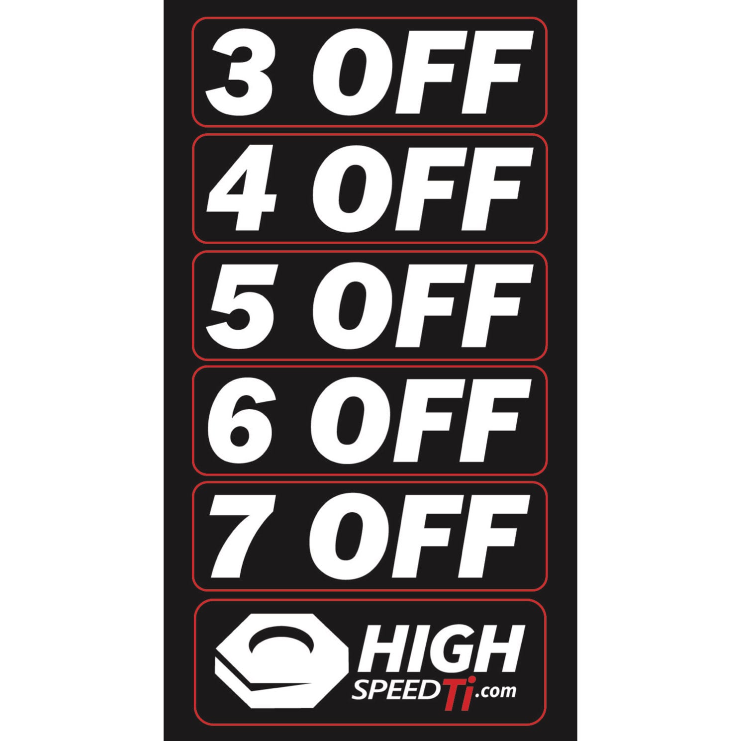 wheel offset label decal sheet | High Speed Ti